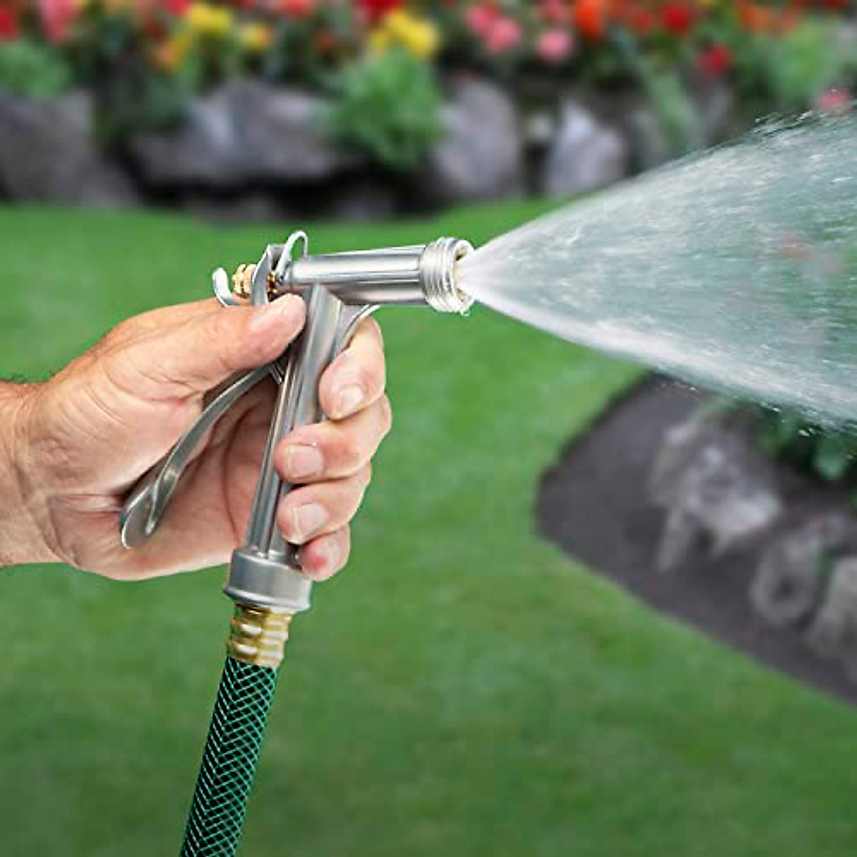 Melnor 65033-AMZ Heavy Duty Metal Nozzle with QuickConnect Product Adapter Amazon Bundle, Classic Design