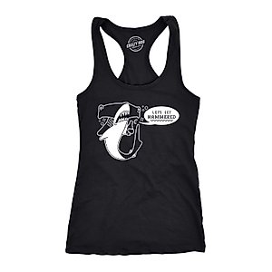 Womens Tank Lets Get Hammered Tanktop Funny Hammerhead Shark Drinking Tee for Ladies Funny Racerback Tank Shark Tank Top for Women Funny Drinking Tank Top Black M