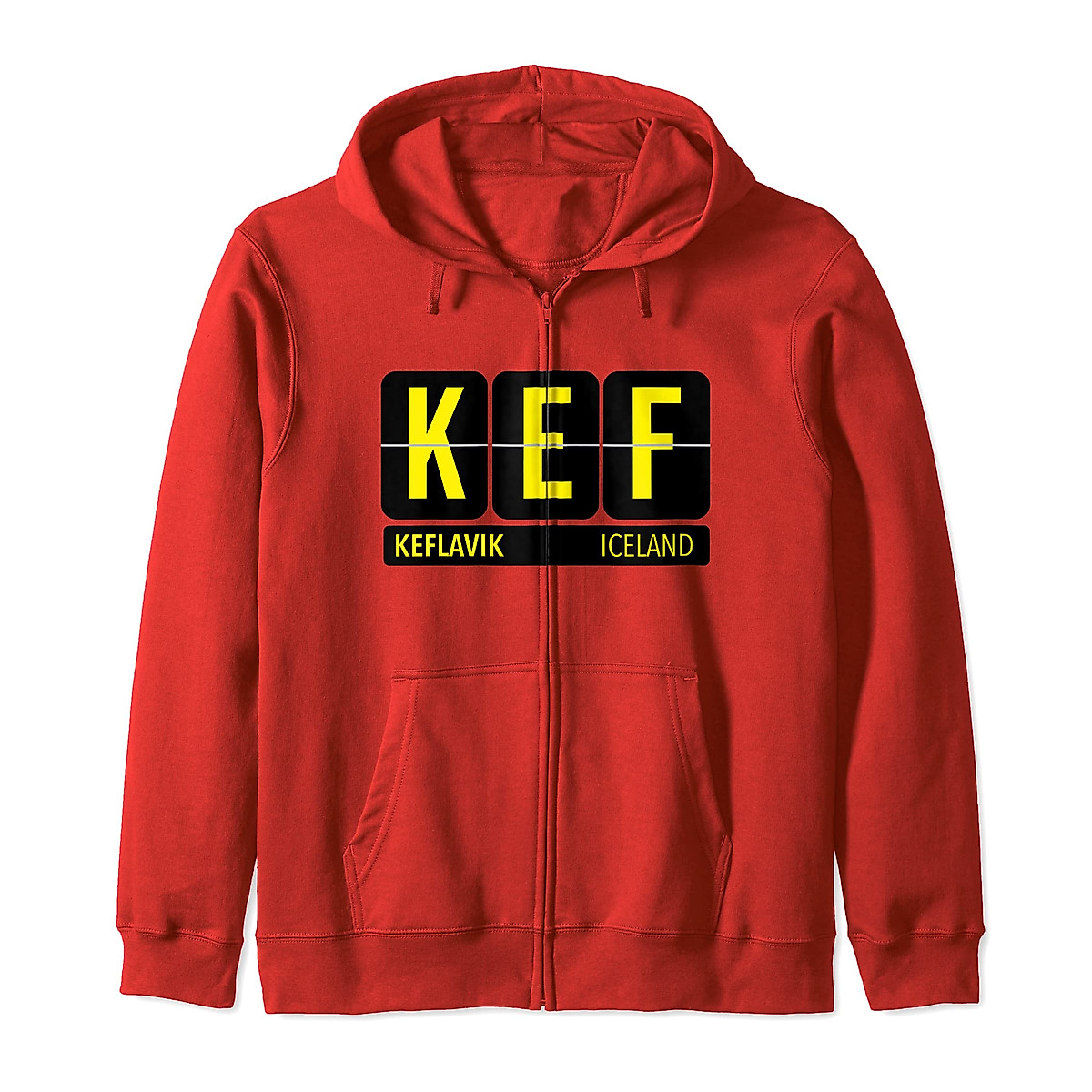 KEF Keflavik Iceland Travel Souvenir Yellow Zip Hoodie