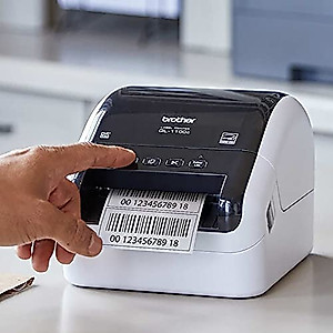 Brother QL-1100C Wide Format Wired Professional Monochrome Postage and Barcode Direct Thermal Label Printer, Black and White - Print via USB - 4" Wide, 300 x 300 dpi, 69 Labels Per Minute, Auto Cutter