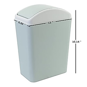 Bringer 4.5 Gallon Kitchen Swing Top Trash Can, Plastic Garbage Can with Swing Lid, Blue
