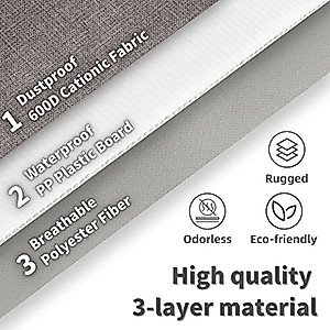 tianzong Large Capacity Foldable Storage bins with Clear Window, Blankets Clothes Comforters Organizer Container with Reinforced Handles and Sturdy Zipper lid (Grey, (L 40L)×2)