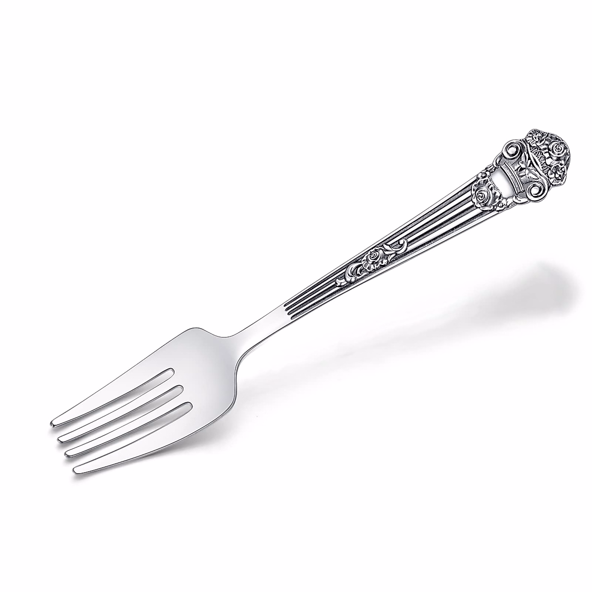 Forks and Spoons Silverware Set, Premium 999 Sterling Silver Flatware Cutlery Set for Home, Kitchen and Restaurant, Mirror Polished, Handmade(F*-Fork)