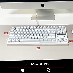 Macally Mac Mechanical Keyboard Backlit - Retro, but Modern - (Tactile/Audible Brown Switches) USB Backlit Wired Keyboard with Crisp White LEDs and Weighted Base - TKL Keyboard for Mac and PC