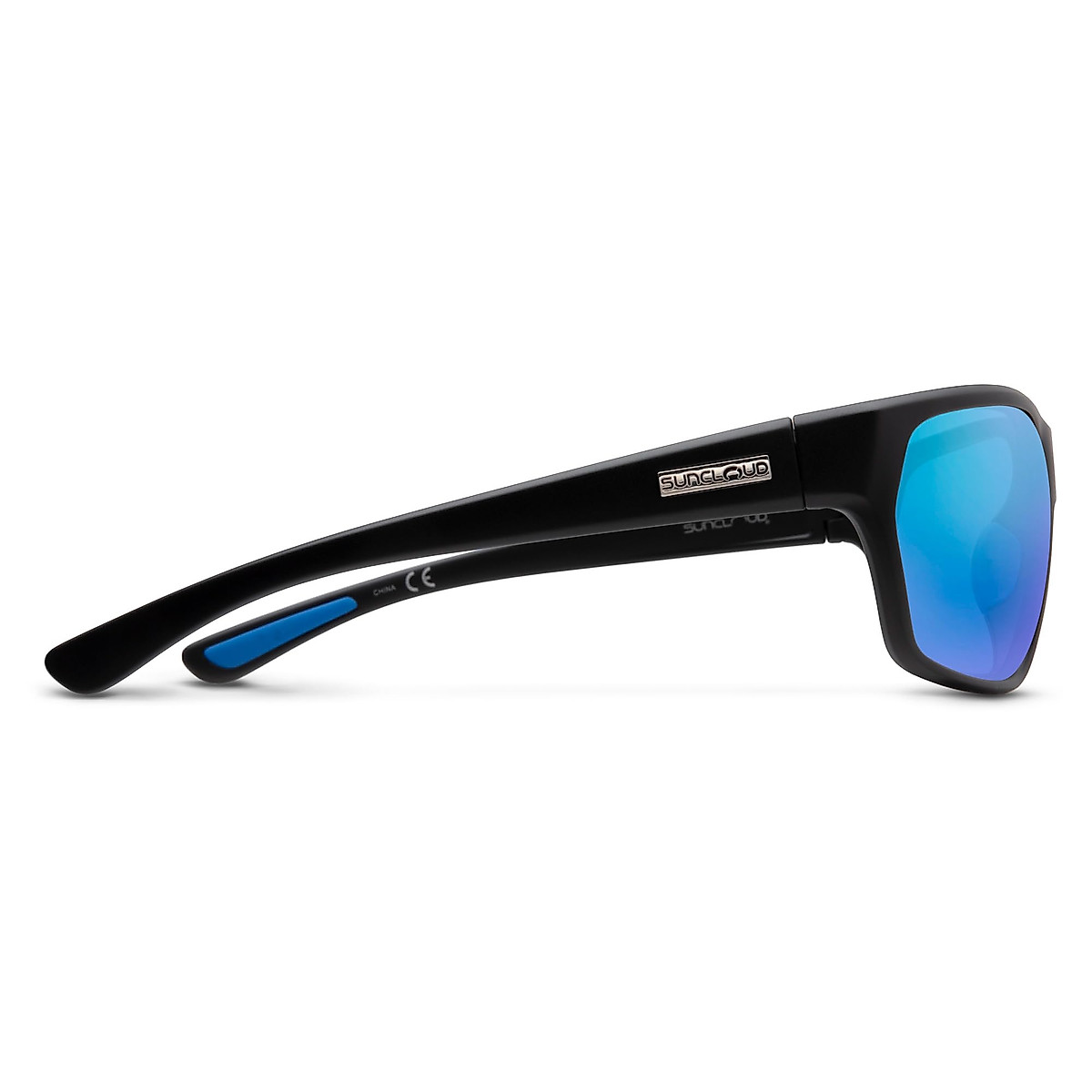 Suncloud Boone Polarized Sunglasses, Matte Black/Polarized Blue Mirror,One Size