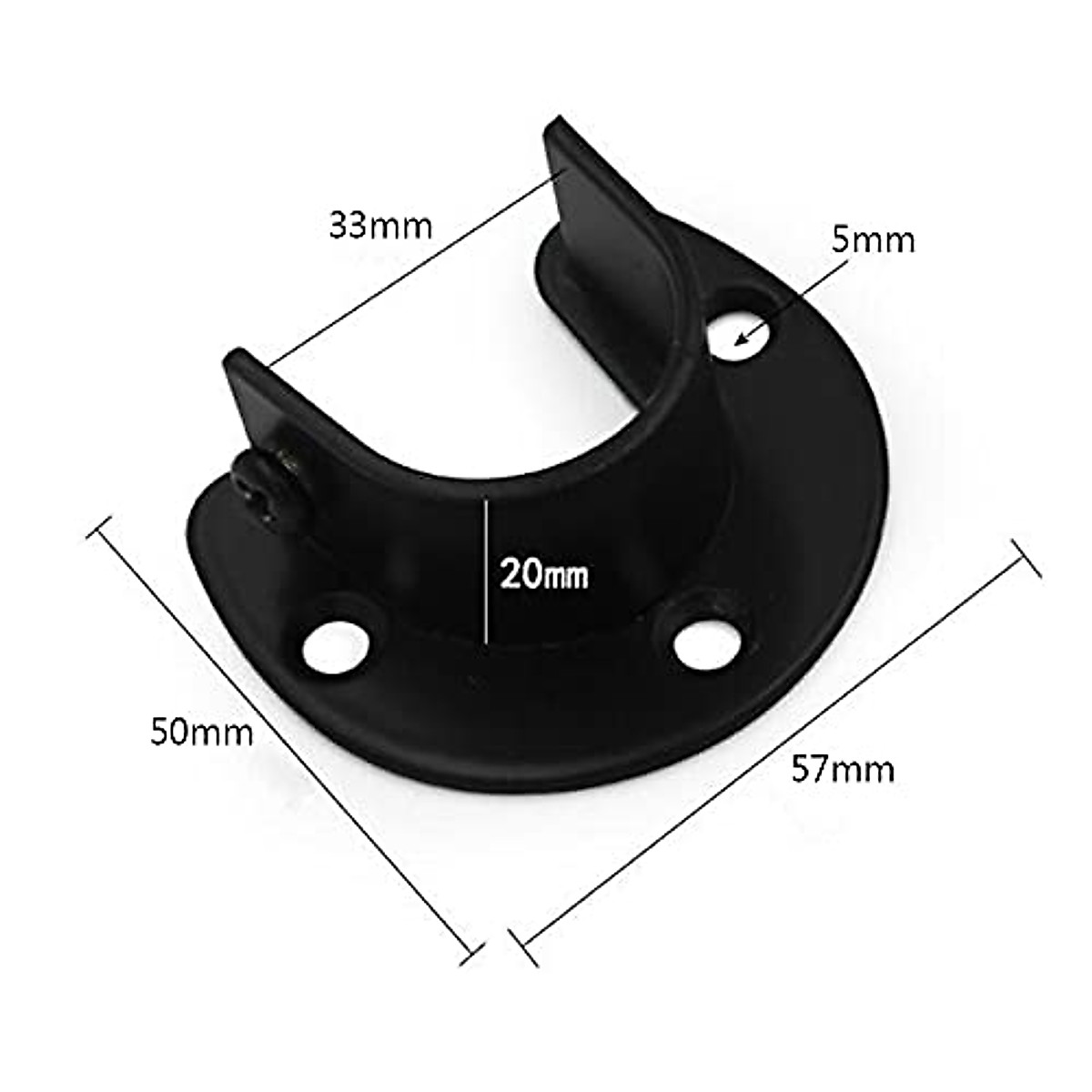 KAFENDA 2pcs Wall Mounted Clothes Pole Rack, Clothes Rod Rack, Wardrobe Rod End Socket, Shower Curtain Rod Socket, U Flange Rod Bracket for 1.26 inches diameter clothes rail