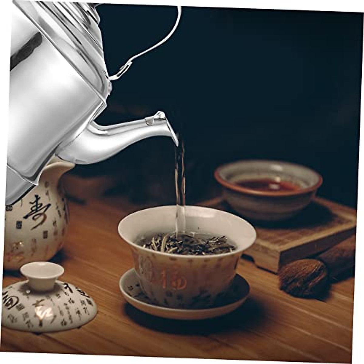 GRIRIW 1pc Stainless Steel Kettle Vintage Teapot Teapot Espresso Machines for Home Filter Teapot Strainer Stove Top Teapot Stovetop Tea Kettle Iced Tea Maker Coffee Filters Silver