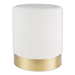 White Velvet Stool 13.5x13.5x16.5