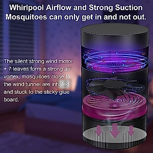 Bug Zapper, Fruit Flies Trap, Electric Mosquito & Fly Zappers/Killer - Insect Attractant Trap Powerful Little Gnats, Hangable Mosquito Lamp for Home, Indoor, Outdoor, Patio (Black)