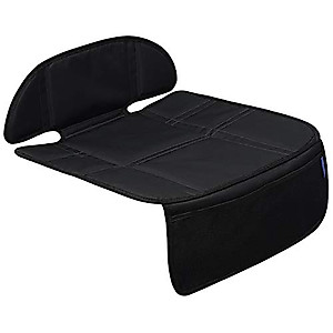INFANZIA Car Seat Protector with Thickest Padding - Auto Seat Cover Mat for Baby Child Car Seats, Waterproof 600D Fabric, PVC Leather Reinforced Corners & 2 Large Pockets for Handy Storage