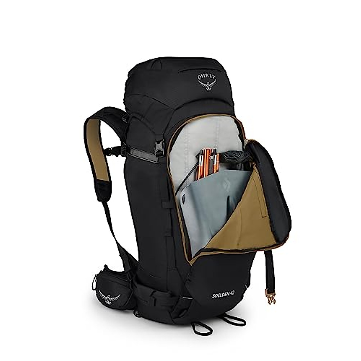 Osprey Soelden 42L Men's Ski and Snowboard Backpack, Black