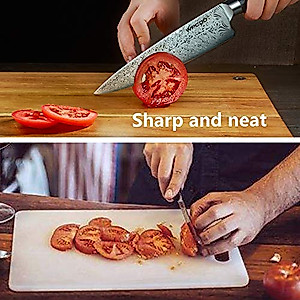 WPCCD Professional Chef Knife Three Rivets Chef's Knife-Pro Chef Knife 8 Inch High Carbon German Steel Peeling Knife Bread Knife Ergonomic Knife Handle Black Kitchen Knife Luxury Gift Box