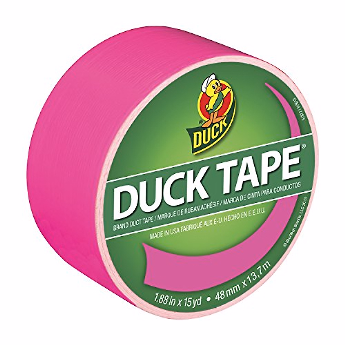 Duck Brand 1265016 Color Duct Tape, Neon Pink, 1.88 Inches x 15 Yards, Single Roll