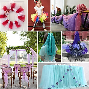 RIBBOOO Light Green Glitter Tulle Rolls 6 Inch by 10 Yards Sequin Tulle Fabric Ribbon for DIY Tutu Skirt Sewing Bow Decorations Craft Supplies Birthday Wedding Baby Shower Party Decoration