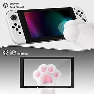 eXtremeRate 2 Pack Black Border Transparent HD Clear Saver Protector Film, Tempered Glass Screen Protector for Nintendo Switch [Anti-Scratch, Anti-Fingerprint, Shatterproof, Bubble-Free]