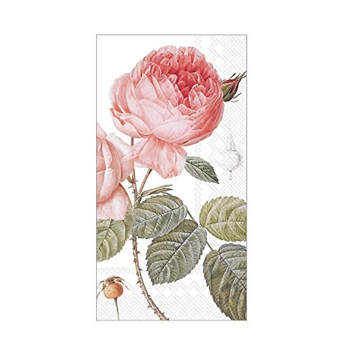Boston International Hand Towels for Bathroom Guest Towels Disposable, Decorative Paper Fingertip Towels or Paper Napkins Dinner Napkins Pink Rose Floral Pak 32