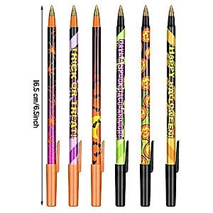 Zonon Halloween Pens Pumpkin Bat Spider Ballpoint Pens for Halloween Theme Party Supplies School Office Home Use (36)