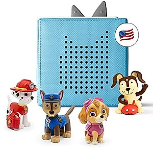 Toniebox Audio Player Starter Set with Chase, Skye, Marshall, and Playtime Puppy - Listen, Learn, and Play with One Huggable Little Box - Light Blue