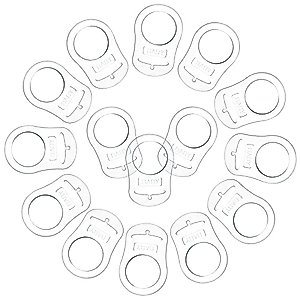 Patelai 15 Pieces Soft Silicone Baby Pacifier Clips Holders Silicone Adapter Rings Holder Baby Nipple Rings Baby Dummy Pacifier Holder for Baby Pacifiers(Transparent)