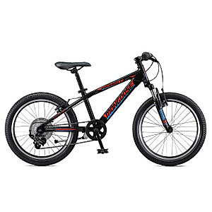 Mongoose Rockadile Kids Hardtail Mountain Bike, 20-Inch Wheels, Aluminum Step-Over Frame, 7-Speed Drivetrain, Black
