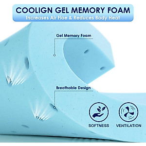 3 Inch Gel Memory Foam Mattress Topper, Mattress Topper, Memory Foam Mattress Pad, Cooling Gel Infused Mattress Topper, Soft Mattress Pads for Sleeper Sofa (Full)