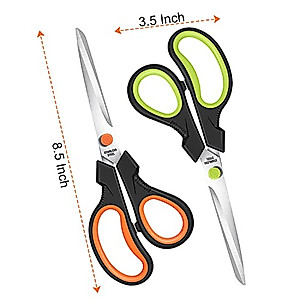 Scissors, All Purpose Thickened Craft Scissor 8.5", Stainless Steel Sharper Comfort Grip Sewing Fabric Scissors for Office School Home Supplies, Right/Left Handed, 3-Pack…