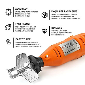 NEO-TEC Electric Chainsaw Sharpener Kit, 3 in 1 Chainsaw File 180W Power Chain Saw Blade Sharpener Tool