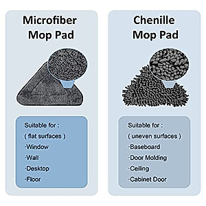 Wall Cleaner with Long Handle - 75in Ceiling Mop Wall and Baseboard Cleaning Tools with Extension Pole, Triangle Rotatable Adjustable Wall Duster Scrubber for Painted Walls Window(4 Replacement Pads)