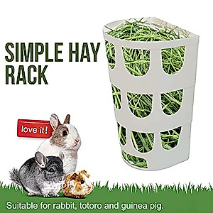 Hamiledyi Rabbit Hay Feeder，2Pcs Bunny Hanging Cage Manger Hay Holder Rack for Small Animal Chinchilla Guinea Pig Rat-（Random Color）