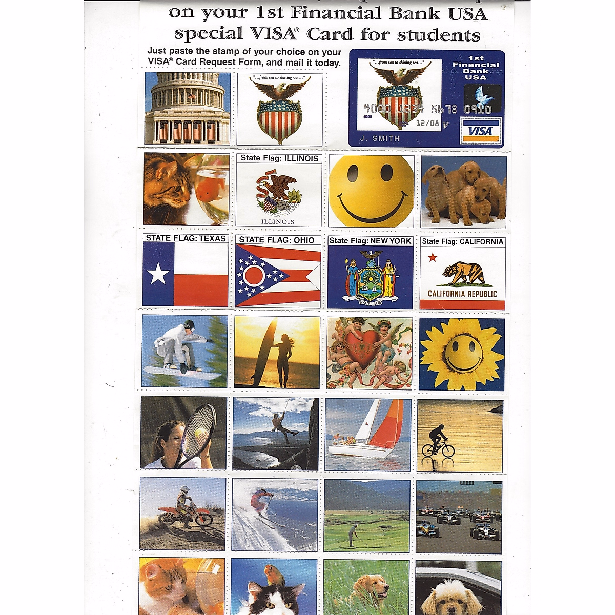 Flags & Images, 34 Picture Stamps in Colour, Visa, 2006