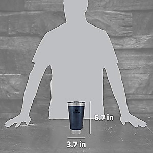 Stanley Classic Stay Chill Vacuum Insulated Pint Tumbler, 16oz Stainless Steel Beer Mug with Built-in Bottle Opener, Double Wall Rugged Metal Drinking Glass, Dishwasher Safe Insulated Cup