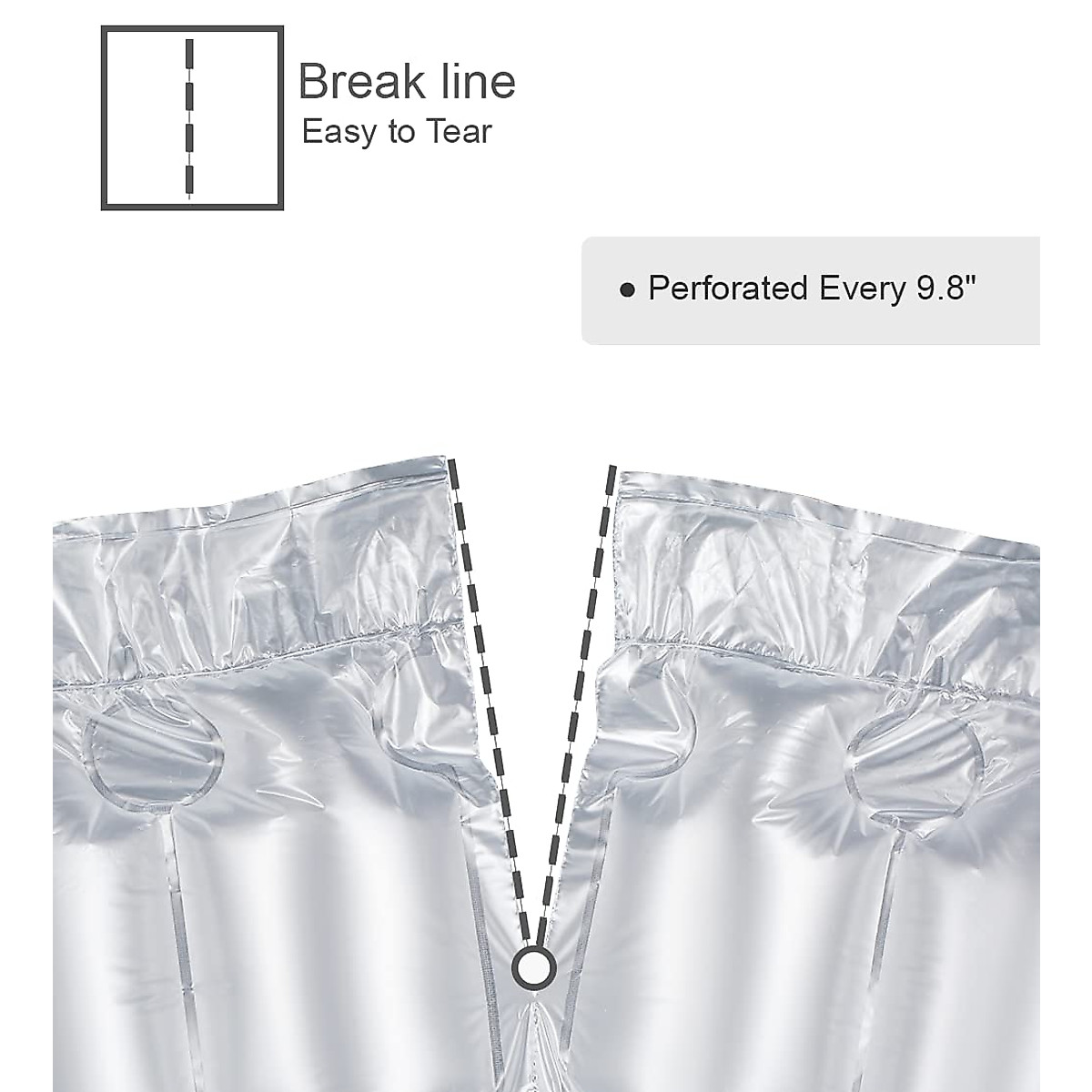 SOLTECH Inflatable Four Rows Bubble Film Cushioning Wrap Rolls,Perforated, Easy to Tear,Large Air Bubble, 15.7 Inchx984 Feet Total, Industrial, Business Bubble Supply (Perforated Line 9.84" in)