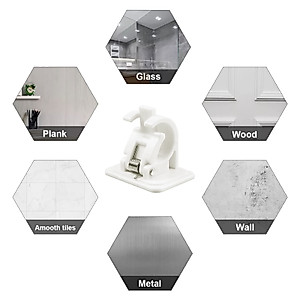 zybest Self Adhesive Curtain Rod Bracket Holder,8pcs No Drill Curtain Rod Bracket Wall Mount Holder for Home Bathroom Hanging net Curtain,Party, Garden Decoration