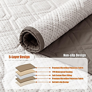 Couch Arm Covers, Non-Slip 100% WATERPROOF Sofa Arm Covers Set of 3 Washable Sofa Armrests Covers for Living Room Recliner Chair Arm Covers Protectors for Leather Sofa Armrest Slipcover ( Color : #13