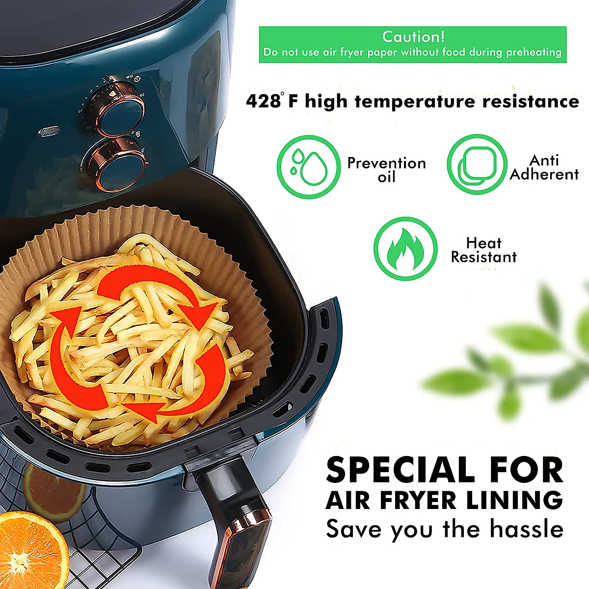 Air Fryer Liners Disposable 100PCS 7.9inch, Non-stick Round Unbleached Parchment Paper for Baking, Oil-proof, 5-8 QT Air Fryer Ninja Cosori Gourmia Instant Pot Accessories