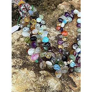 Natural Natural Multi Gemstone YGN-Drops- Faceted Beads 8×10mm 8 inch Long String Jewelry Making Gemstone Beads for Necklace Bracelet
