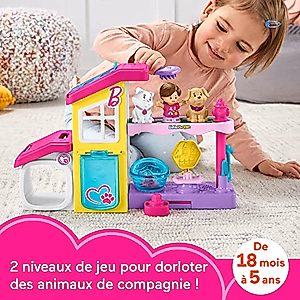 Fisher-Price Little People Barbie Toddler Playset Play and Care Pet Spa with Music Sounds & 4 Pieces for Ages 18+ Months