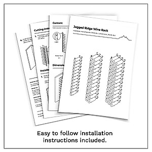 Jagged Ridge Wine Rooms 12 Bottle Wall Mounted Wine Rack Hanging Wall Wine Rack - Stylish & Modern Wine Storage Rack, Alloy Steel, Colour - Matte Black Powder Coat Finish