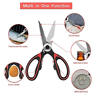 SZHLUX 2-Pack Kitchen Scissors Heavy Duty, Premium Sharp Kitchen Shears for Food, Fish, Meat, Bones, Poultry and Vegetables with Strong Stainless Steel Blades Multi Purpose Cooking Scissors