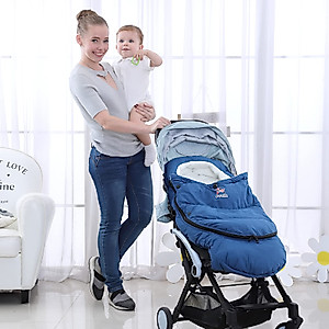 F-Y-YIYI Bunting Bag for Stroller Sleeping Bags Thickened Warm Stroller Blanket Toddler Removable Newborn Baby footmuff Winter Baby Travel Essential