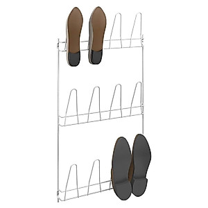 Metaltex Penny - 36611214080 - Wall-Mounted Shoe Rack - 6 Pairs - Metal - White - 40x6x77.5cm