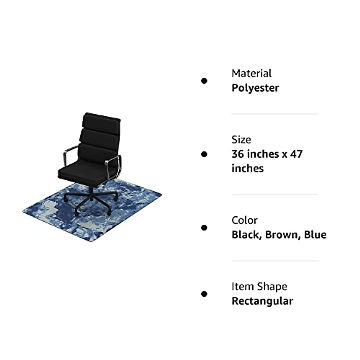 Compadible - Modern Chair Mat for Hard Floors, 36”x47”, Anti-Slip, Minimalist/Abstract Design, Floor Protector (Hardwood & Tiles) for Office, Home, and Gaming Computer Setup (Blueprint)