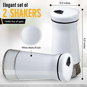 Butter dish set N salt and pepper shaker set Bundle [White]