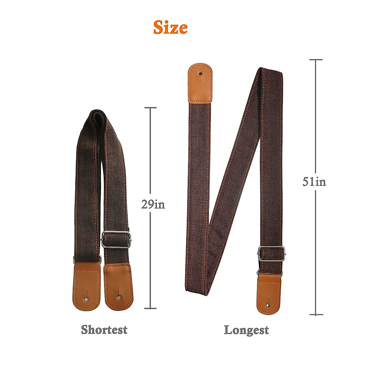 Ukulele Strap Adjustable Ukulele Shoulder Strap of Cotton Linen Style Durable Ends,with Picks Ukelele Strap Locks Buttons End Pins,for Soprano Concert Tenor Baritone Uke (Coffee)