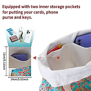 Lunch Bento Tote Pouch Reusable Small Cute Lunch Bag with Drawstring Suitable for Girls Adults Women Work Beach Camping Picnic (Avocado)