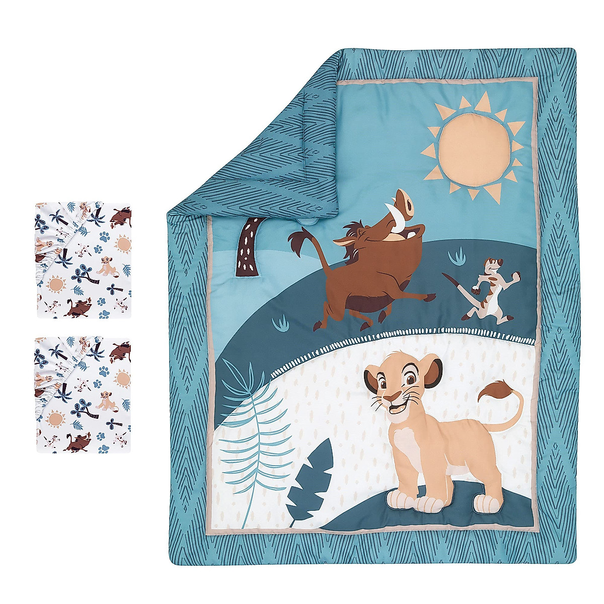 Lambs & Ivy (LAMCR) Lion King Adventure 3-Piece Mini Crib Bedding Set, Blue (790020)