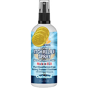 Bodhi Dog Anti Itch Spray | Natural Soothing Relief for Dry, Itchy, Bitten or Allergy Damaged Skin Treatment | Anti Itch Spray for Dogs & Cats | Made in USA (Oatmeal, 4 oz)