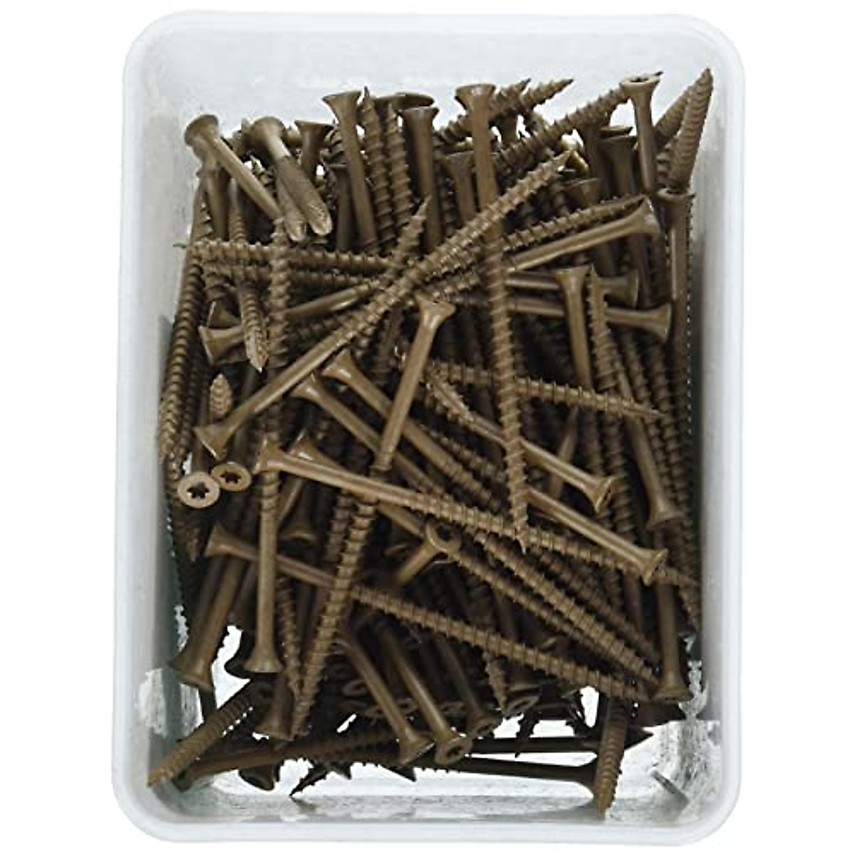 Deck Plus Wood Screws, Brown Exterior Screws, 4" x #10, 5lb