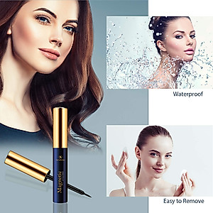 5 Pairs Reusable Magnetic Eyelashes and 2 Tubes of Magnetic Eyeliner Kit, Upgraded 3D Magnetic Eyelashes Kit With Tweezers Inside, Magnetic Eyeliner and Magnetic Eyelash Kit - No Glue Needed