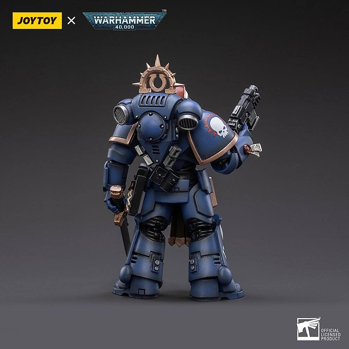 BLOOMAGE JOYTOY (BEIJING) TECH Warhammer 40K: Ultramarines Primaris Lieutenant Amulius 1:18 Scale Action Figure, Multi